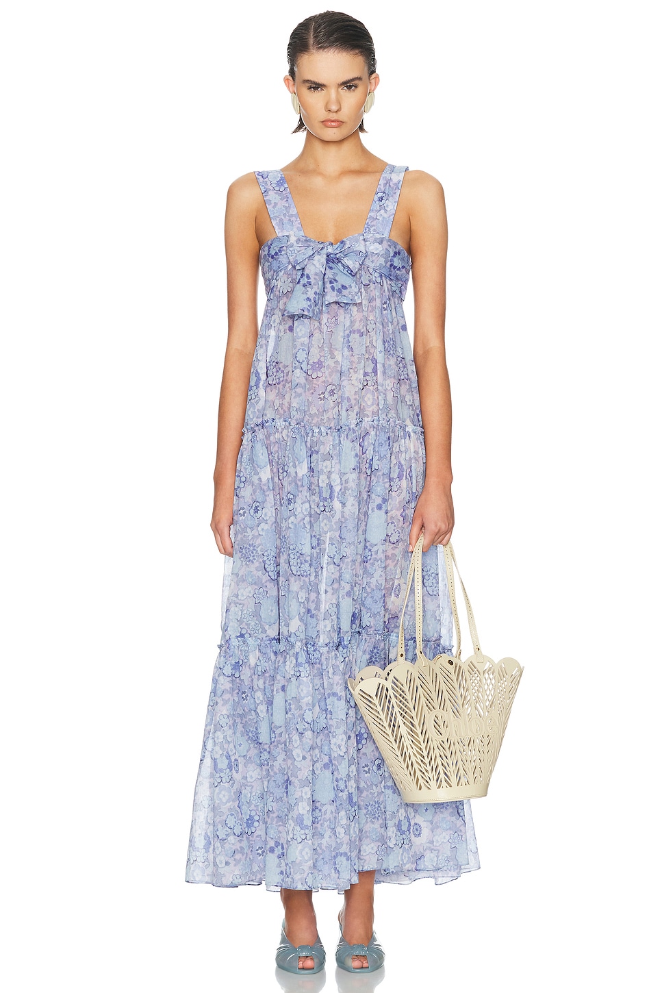 CHLOÉ Chloe Bow Front Maxi Dress